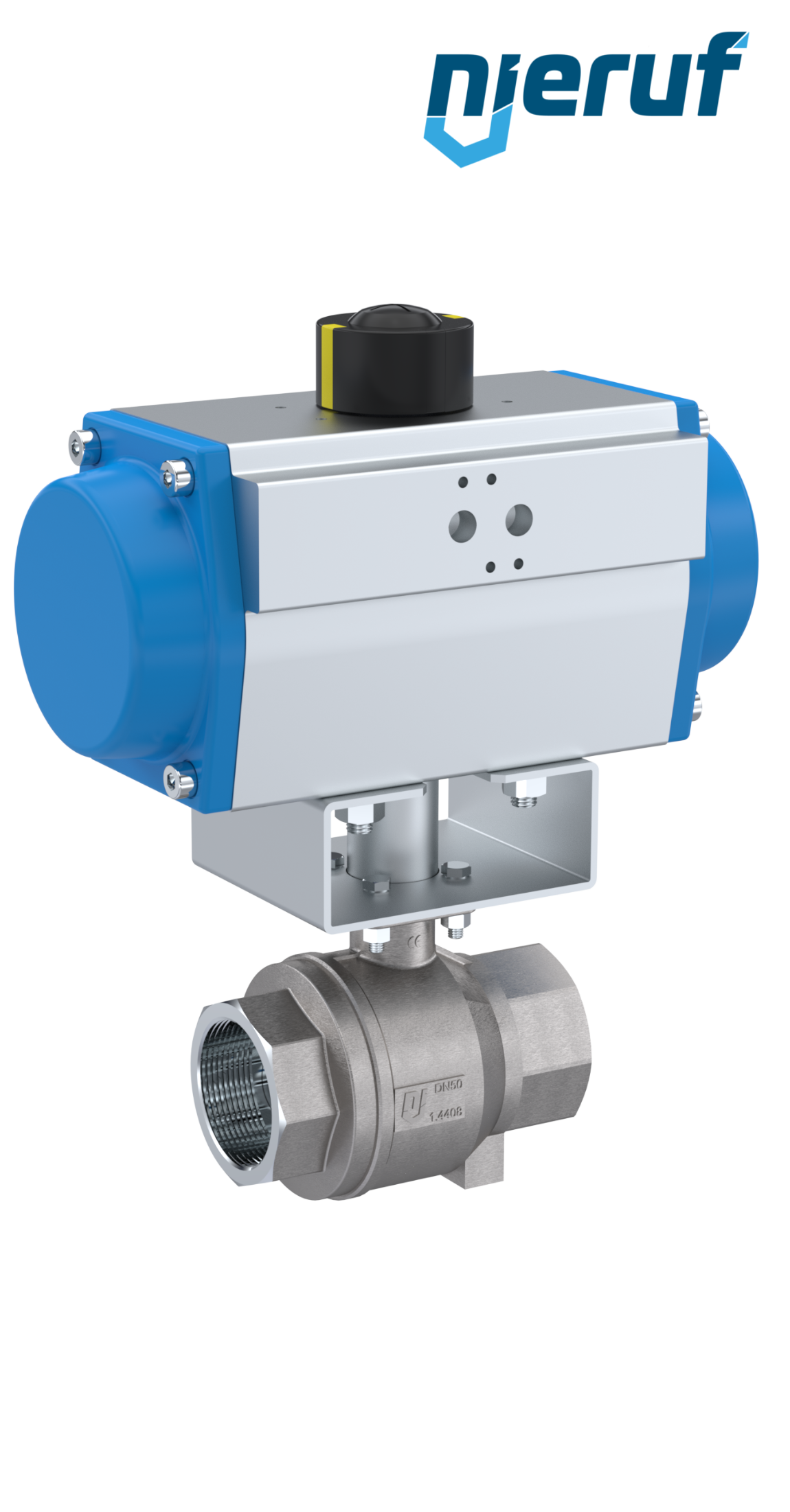 robinet à boisseau sphérique 2" actionneur simple effet fermeture par ressort DVGW W